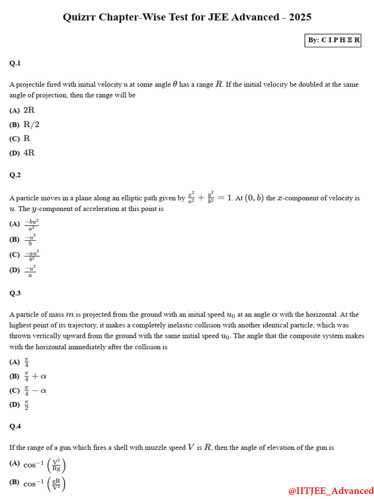 Motion in Two Dimension | PDF | Acceleration | Applied And ...