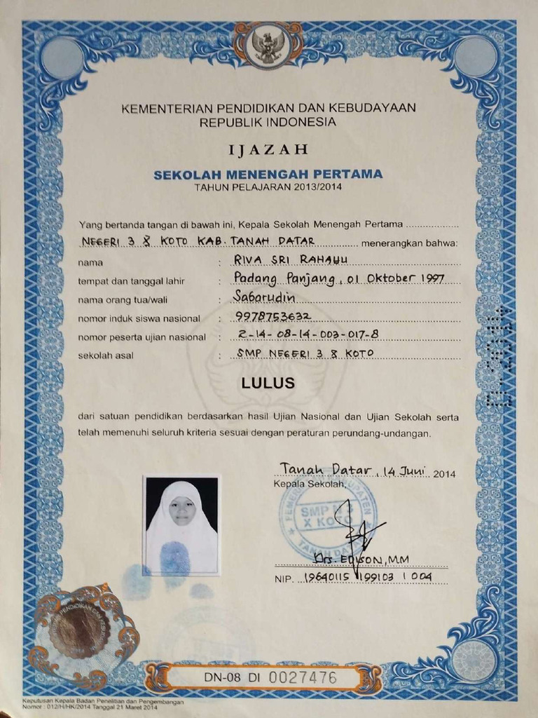 Ijazah SMP | PDF