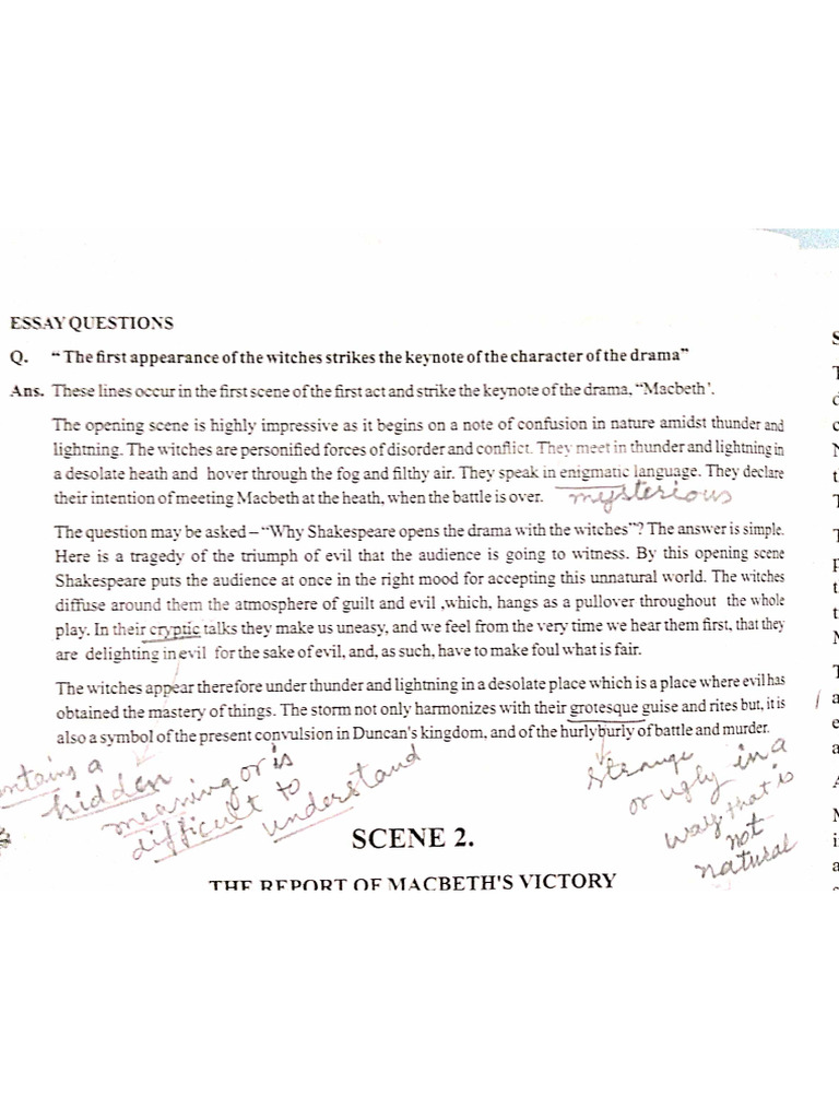 Macbeth Act-I Scene 1 and 2 | PDF