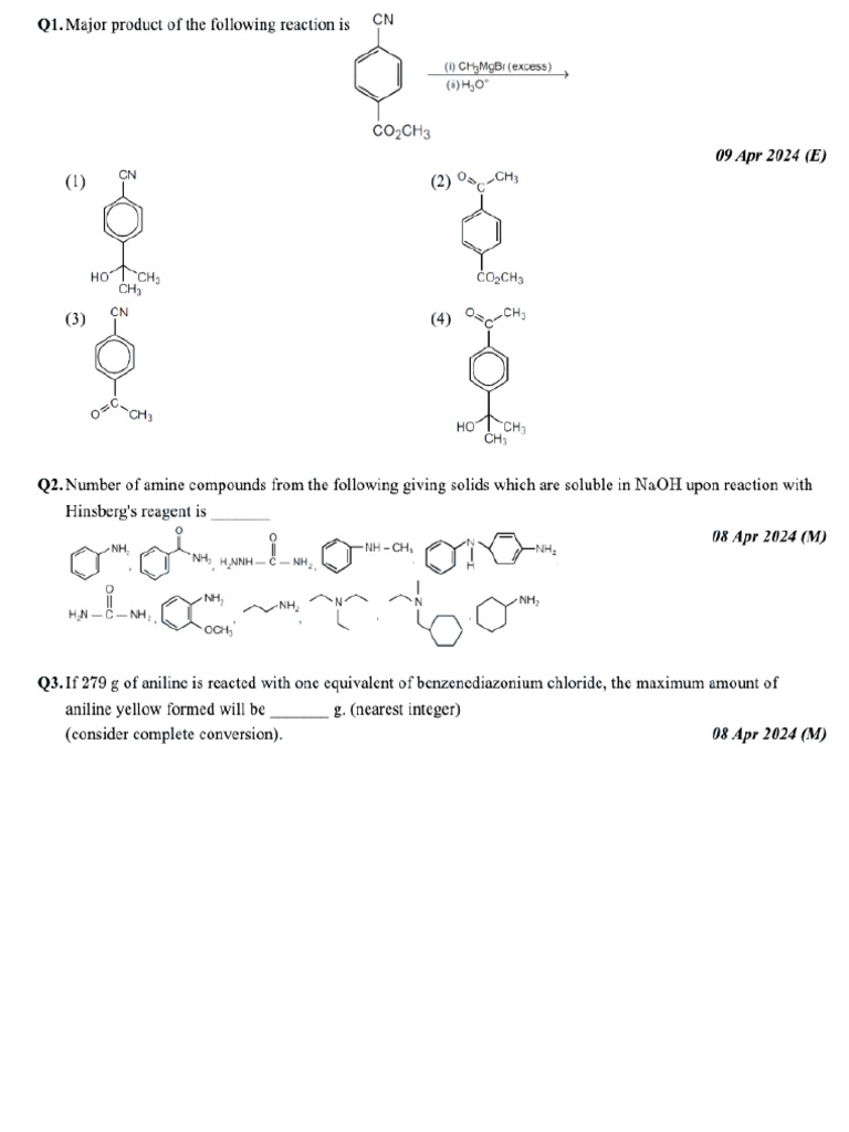 Amine Pyq Must Do | PDF