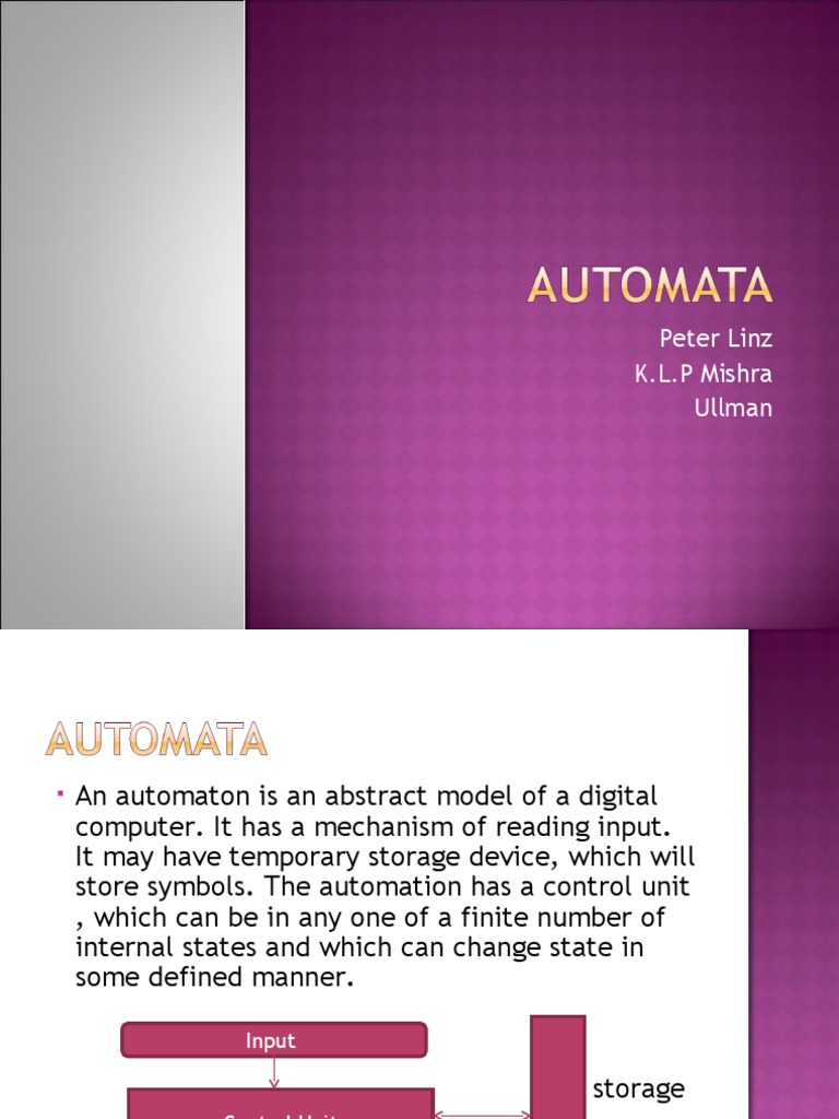 Peter Linz K.L.P Mishra Ullman | PDF | Theoretical Computer Science ...