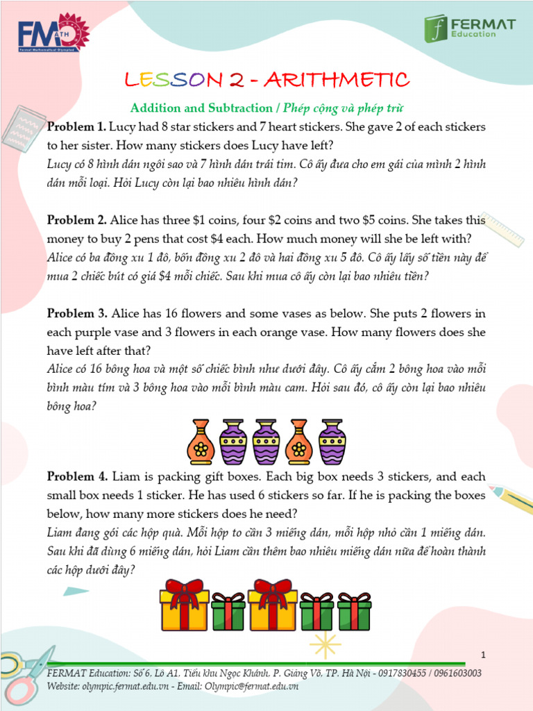 Grade 2 - Lesson 2. Arithmetic | PDF
