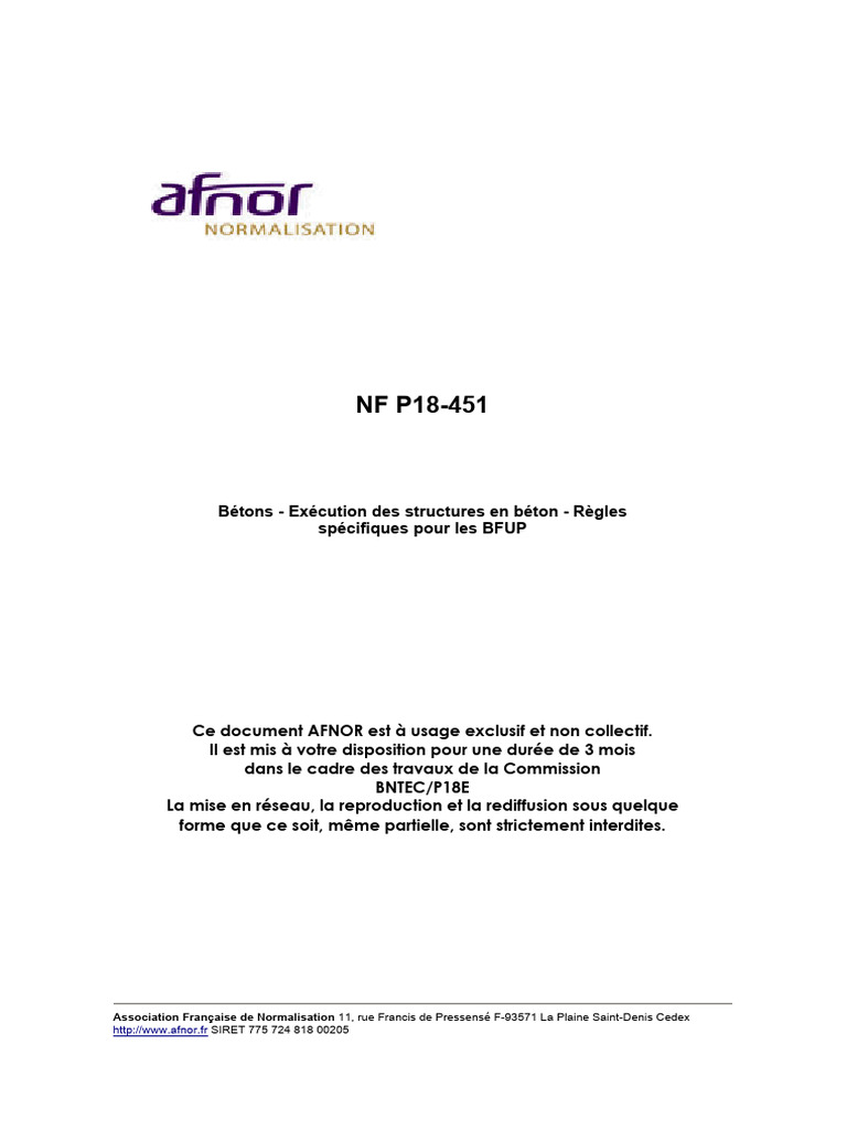 Exécution des structures en béton BFUP | PDF | Béton | Ingénierie des ...