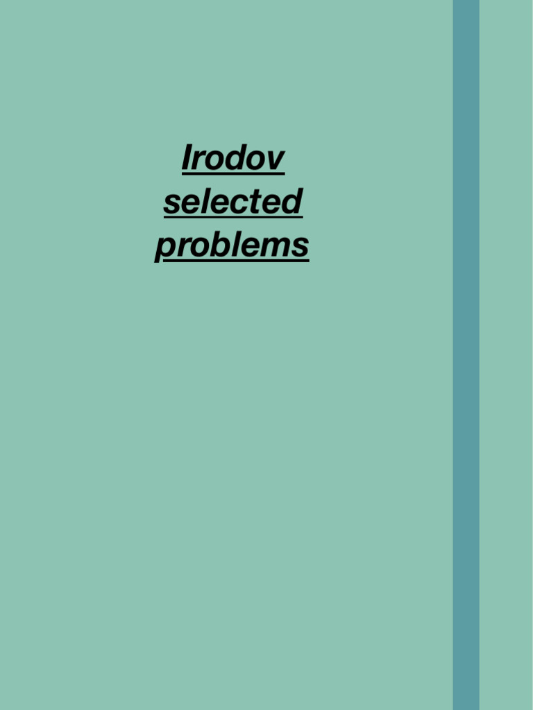 Irodov's Selected Problems for JEE | PDF