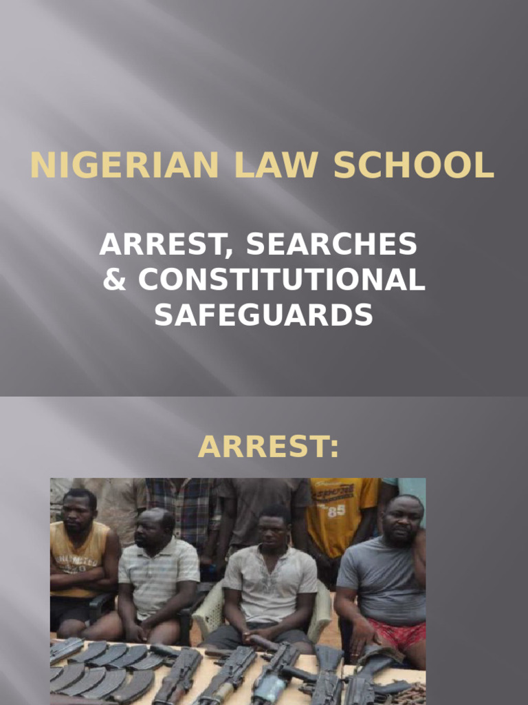 Arrest, Searches and Constitutional Safeguards Edited 2 | PDF | Arrest ...