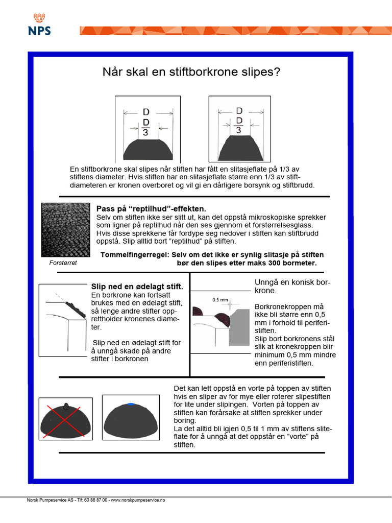 Slipe Stiftborkrone | PDF