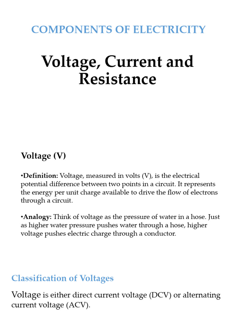 Voltage, Current and Resistance | PDF | Electric Current | Voltage