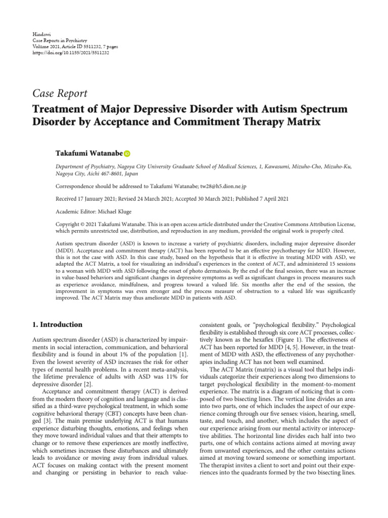 Treatment of Major Depressive Disorder With Autism | PDF | Major ...