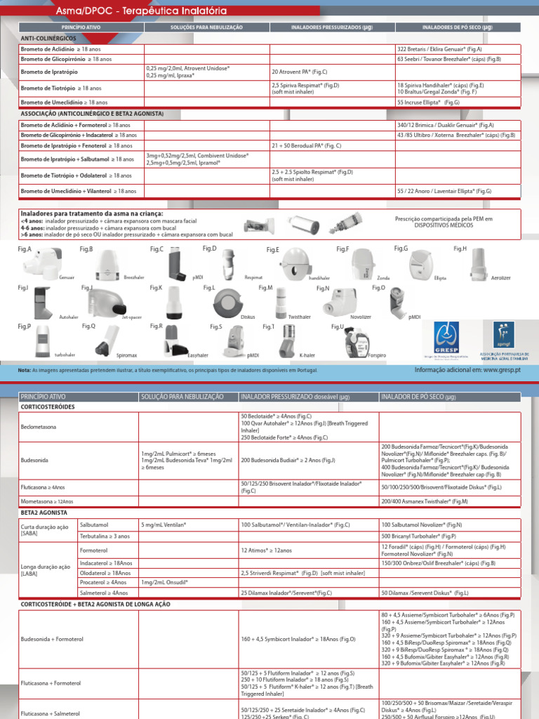 Folheto - GRESP - Dispositivos Inala - Cinza - Abril - 2019 | PDF | Farmacologia | Asma