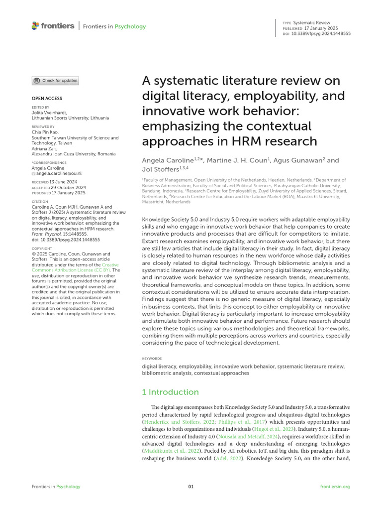 Digital Literacy and Employability Review | PDF | Quantitative Research ...