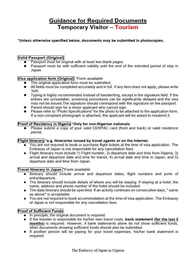 Guidance For Required Documents | PDF | Travel Visa | Passport