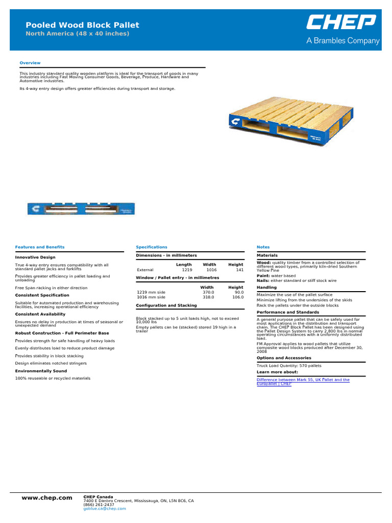 FM Approved 48x40 Wood Block Pallet | PDF | Pallet