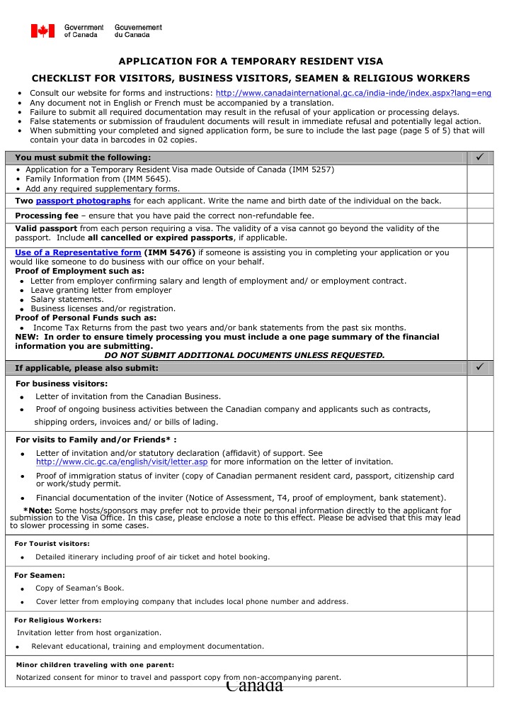 CHECKLIST FOR TEMPORARY RESIDENT VISA APPLICATION | PDF | Travel Visa ...