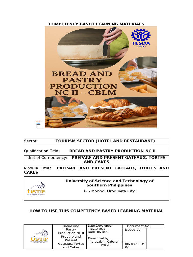 -CBLM breadandpastry | PDF | Cakes | Baking