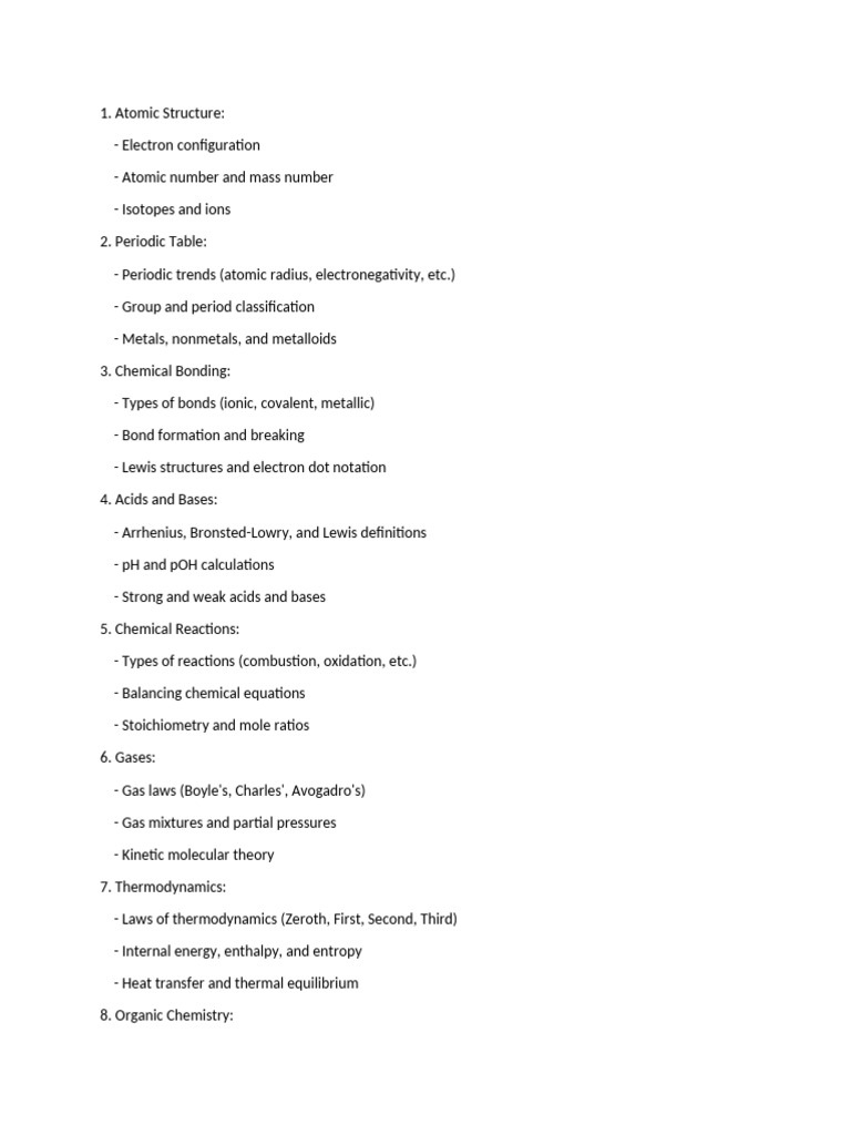 General Chemistry Concepts Overview | PDF