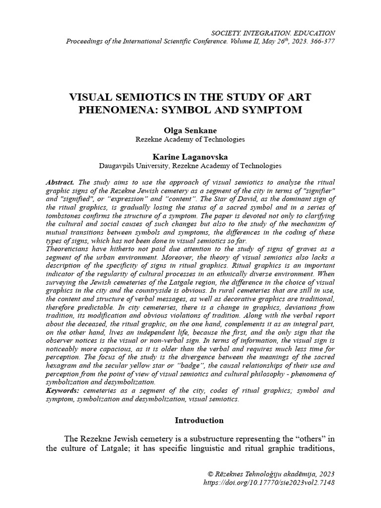 Visual Semiotics in Jewish Cemeteries | PDF | Semiotics | Information