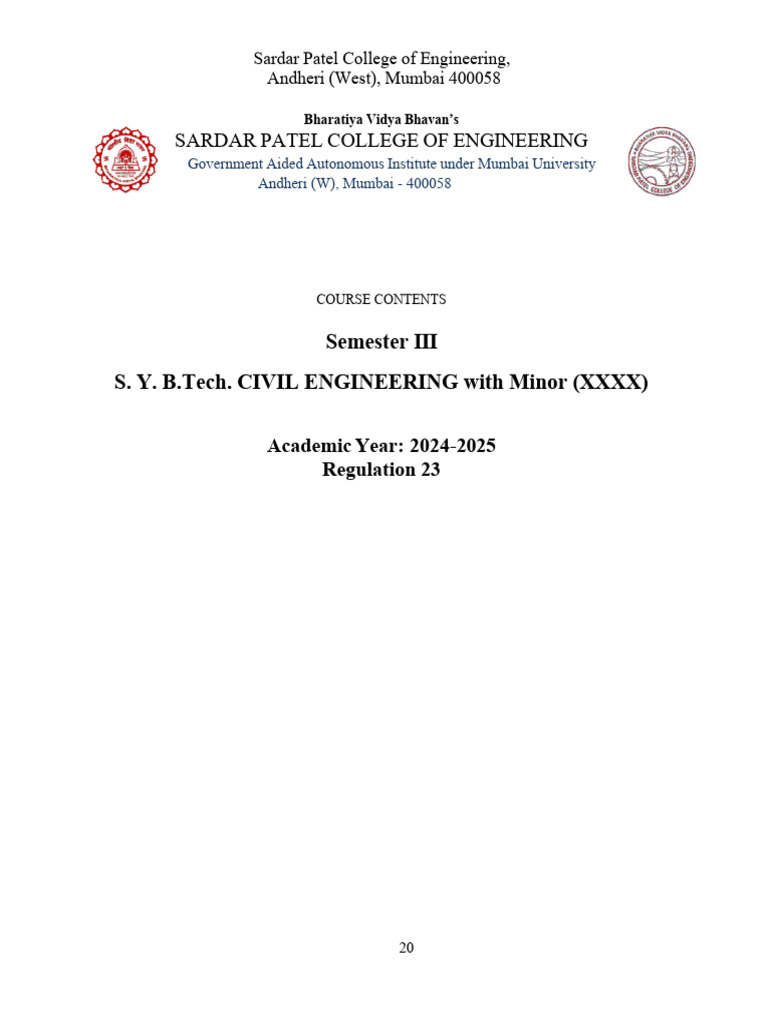 R23 SY Course Content Civil | PDF | Bending | Buoyancy