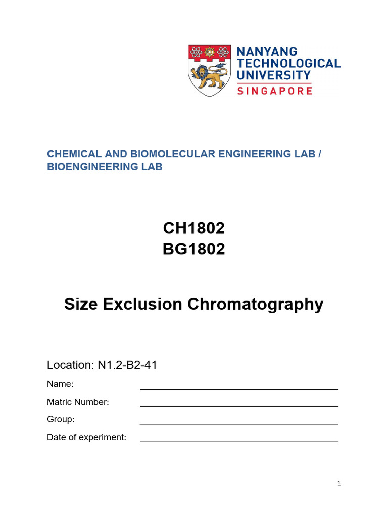 CH1802 C1-Size Exclusion Chromatography | PDF | Chromatography | Hemoglobin