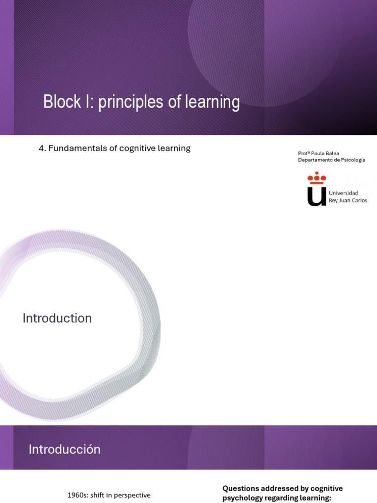Topic 4. Cognitive Learning | PDF | Memory | Attention