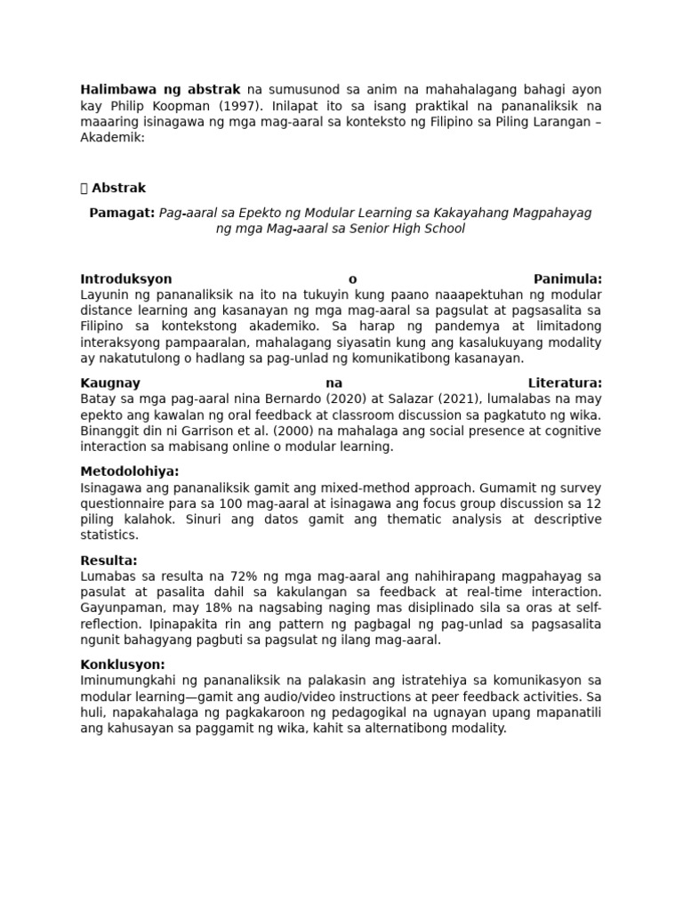 Abstrak Example and Activity | PDF