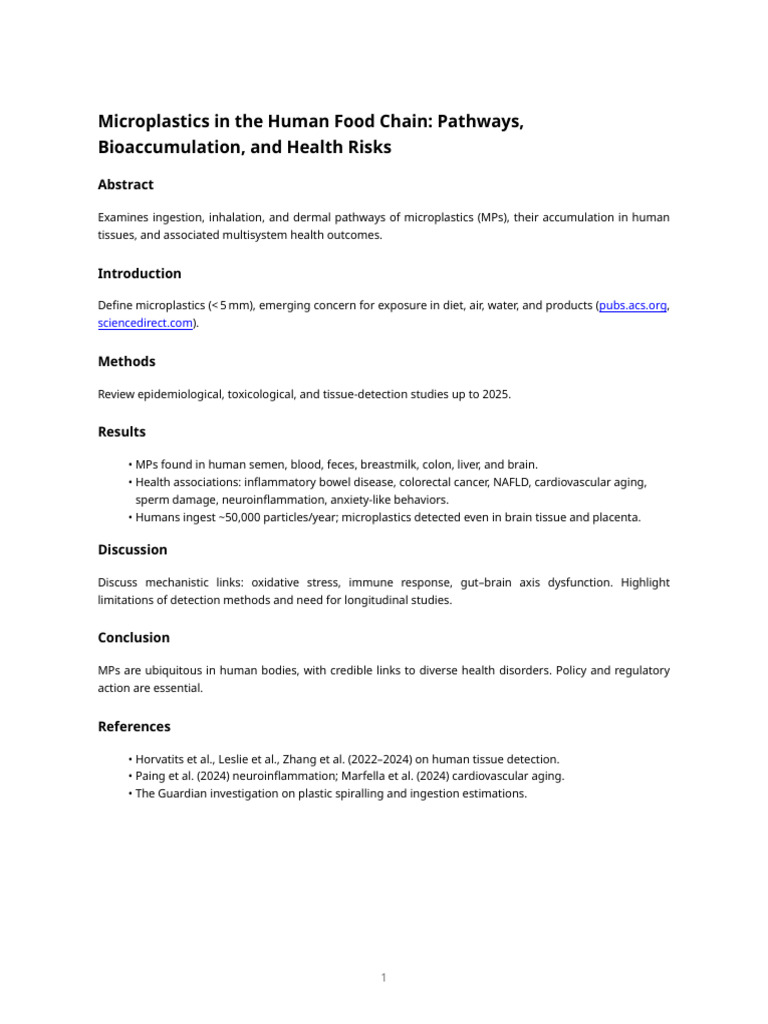 Microplastics: Health Risks & Pathways | PDF