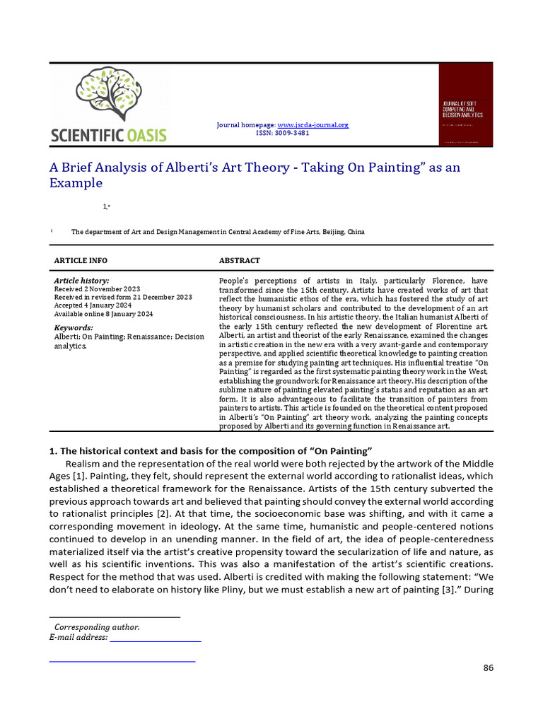 A Brief Analysis of Albertis Art Theory - Taking | PDF | Paintings ...