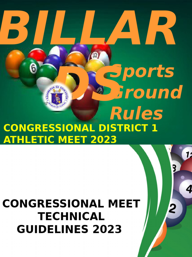 Billards Sports 2023 Cd1 Ground Rules | PDF | Precision Sports | Sports