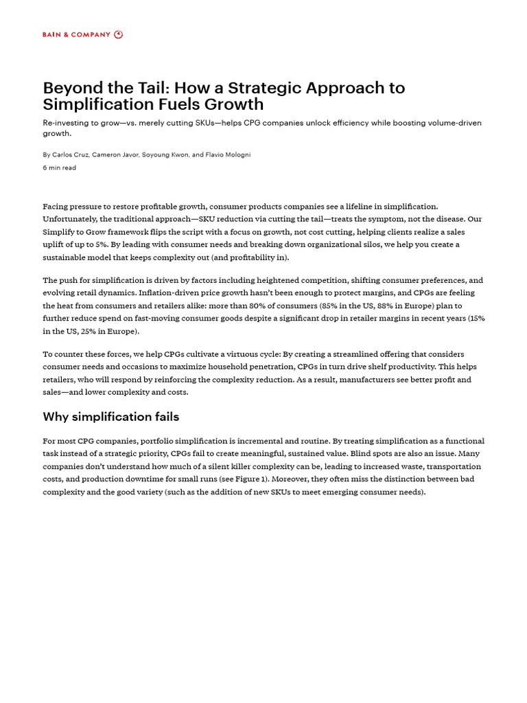 CPG Growth Through SKU Simplification | PDF | Retail | Profit (Economics)