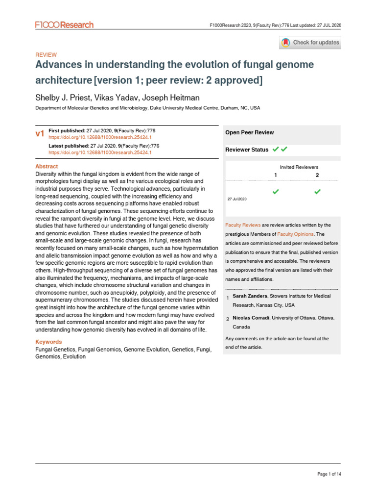 Fungal Genome Evolution Insights | PDF | Ploidy | Mutation