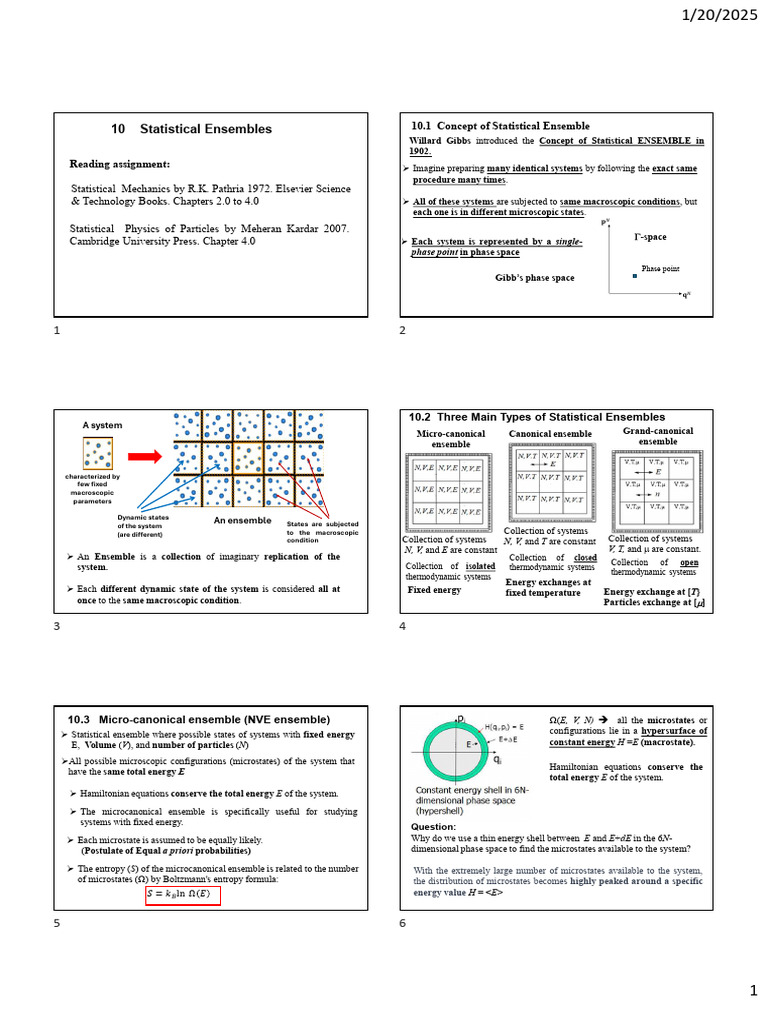 Statistical Ensembles | PDF | Physical Chemistry | Mathematical Physics