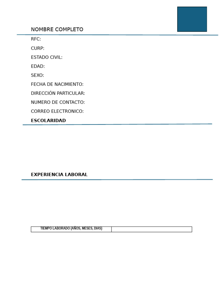 Formato CV | PDF