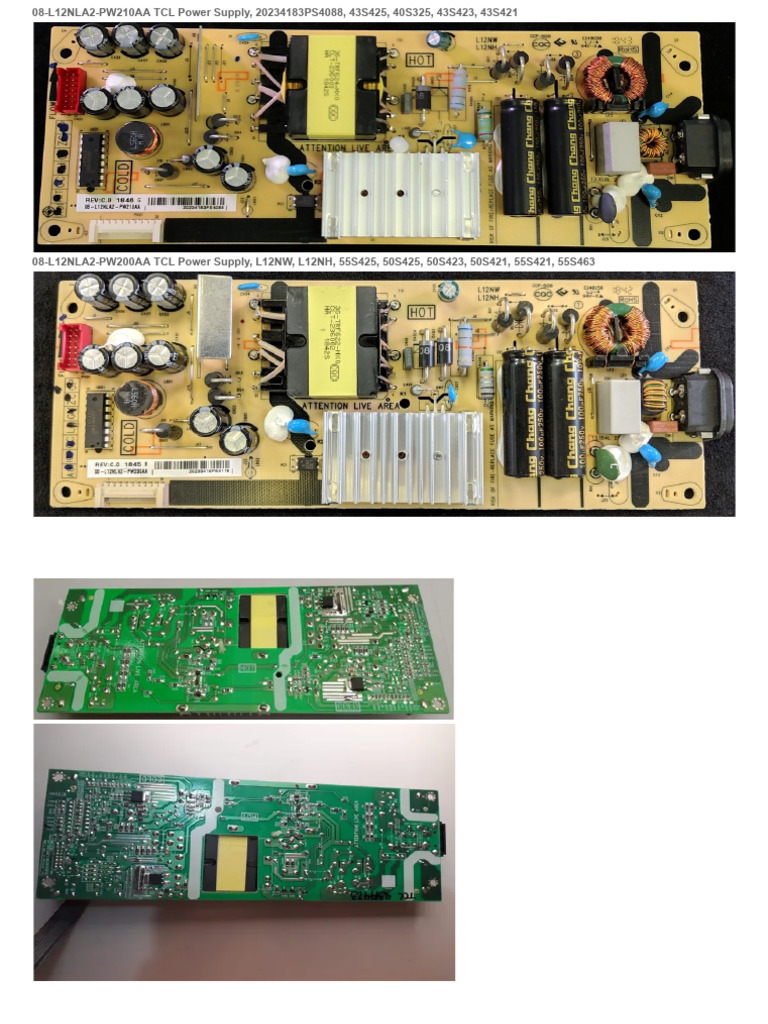 TCL Power+Supply L12NLA2-PW210AA PW200AA+ (Varios+Modelos) +Esquema ...