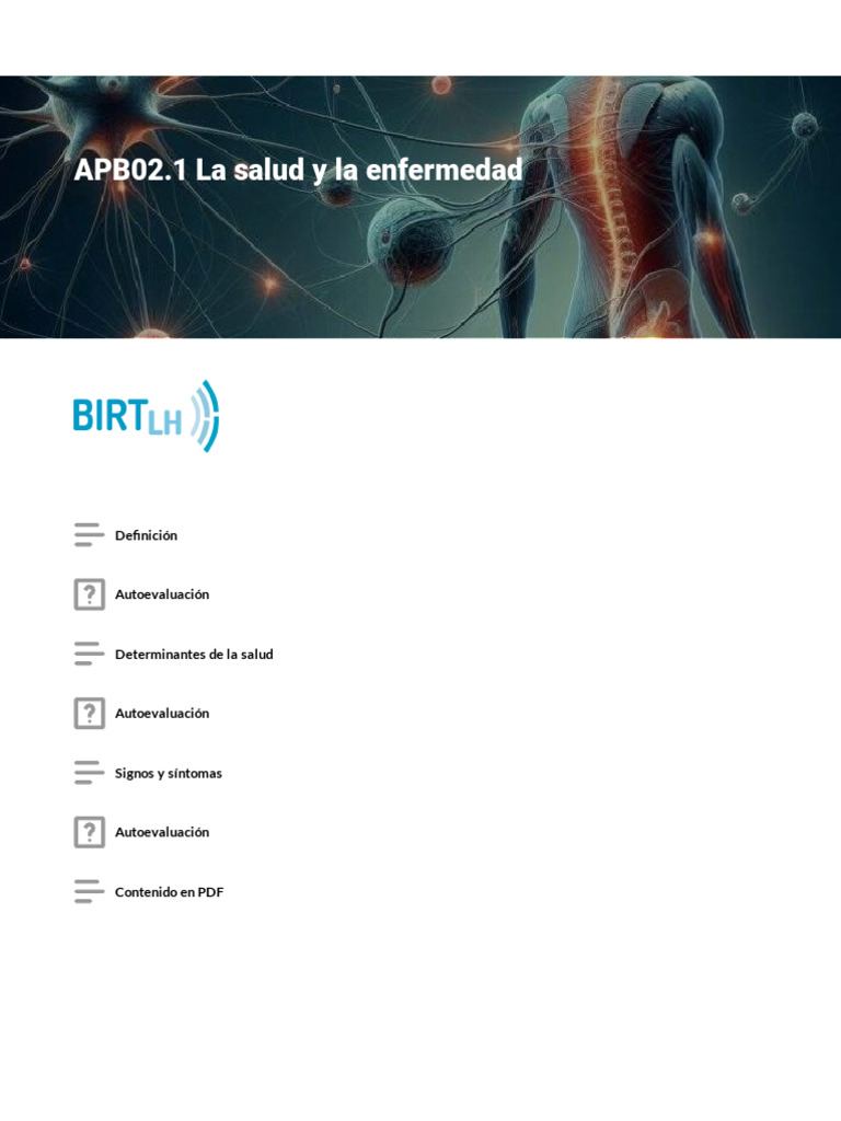 Apb 02 1 La Salud y La Enfermedad | PDF | Dolor | Tos