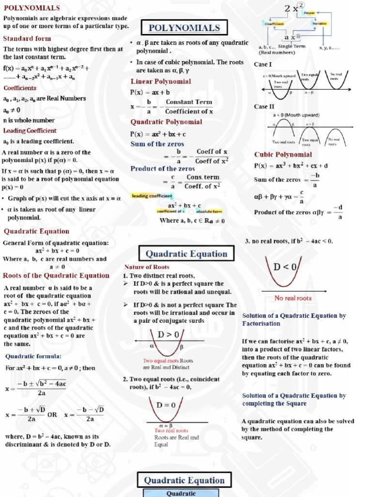 10 Maths Formula Booklet Class - Removed (1) - Removed | PDF