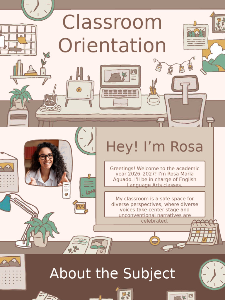 Back To School First Day Classroom Orientation Presentation in Brown ...