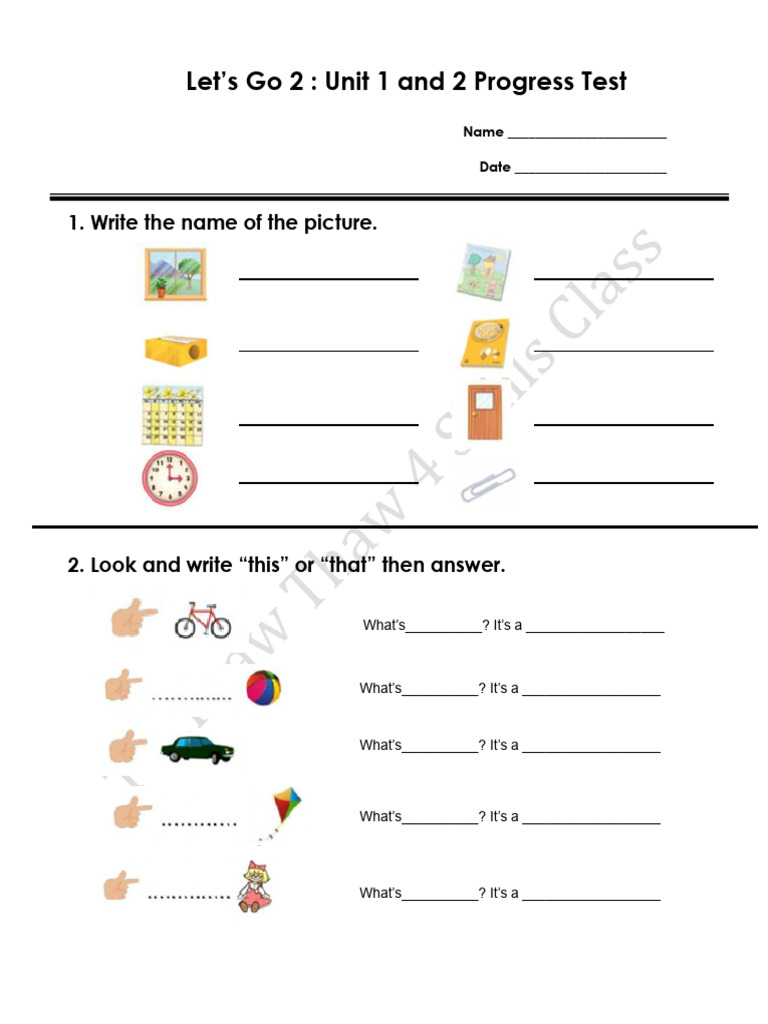 Let’s Go 2: Unit 1 & 2 Progress Test | PDF