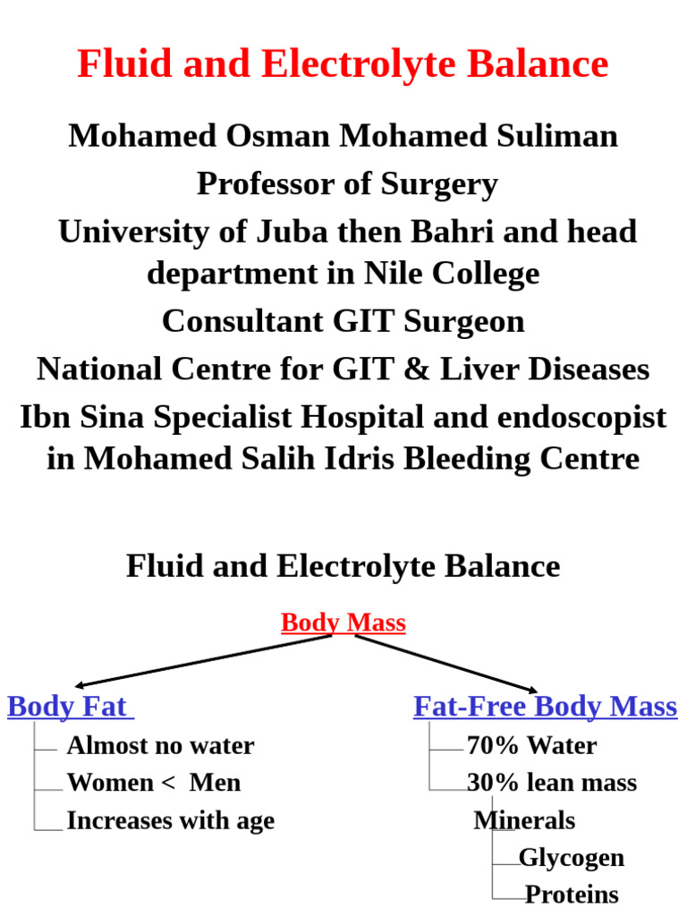 Understanding Fluid and Electrolyte Balance | PDF | Medical Specialties ...
