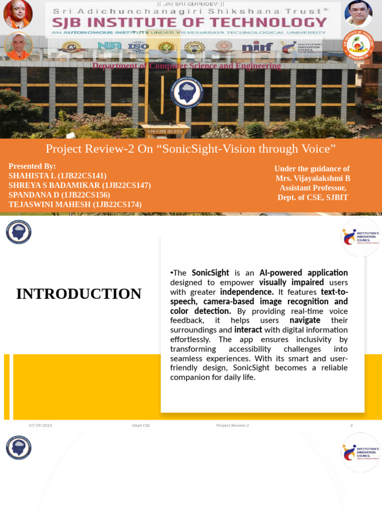 SonicSight Phase2 PPT | PDF | Visual Impairment | Artificial Intelligence