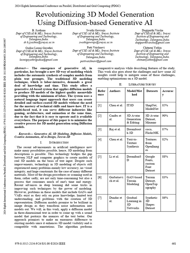 Revolutionizing 3D Model Generation Using Diffusion-Based Generative AI | PDF | 3 D Computer ...