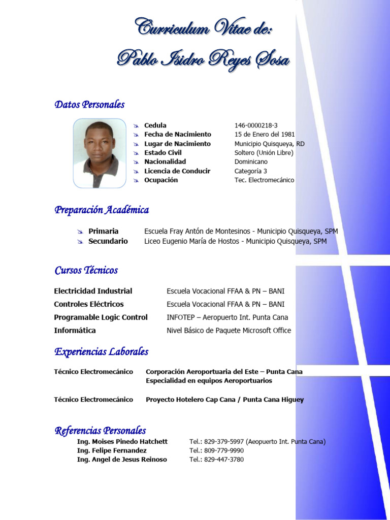 Curriculum de Pablo Isidro Reyes Sosa2 | PDF