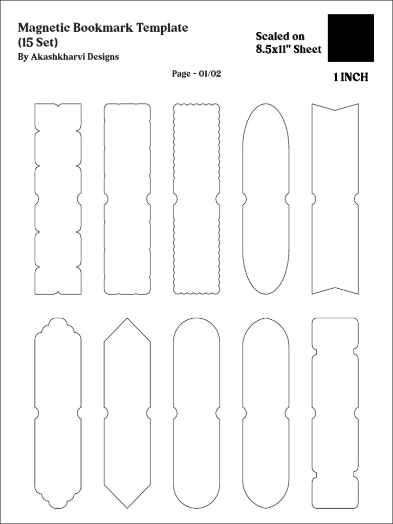 PDF Page 01 Magntaic Bookmark Template | PDF