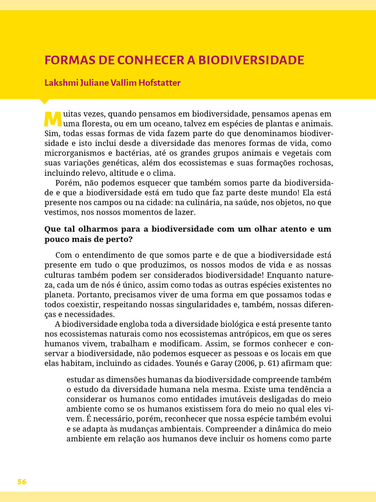 Artigo 2 - Formas de Conhecer a Biodiv | PDF | Biodiversidade | Espécies