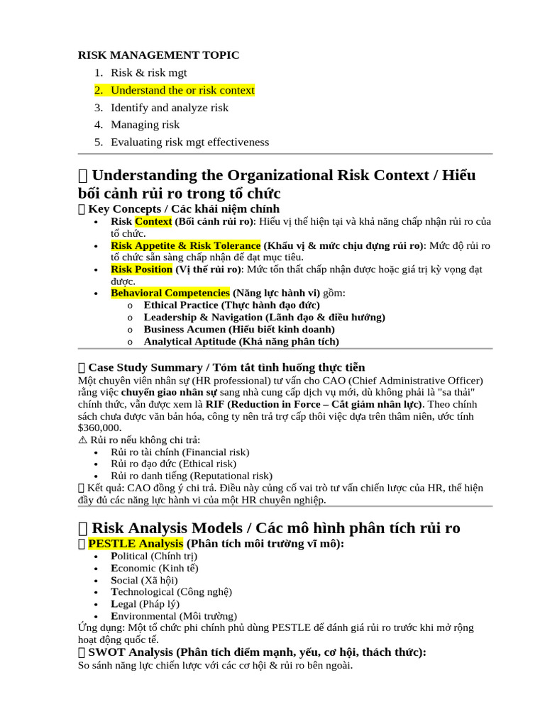 Risk MGT - 2. Understanding The Organizational Risk Context | PDF