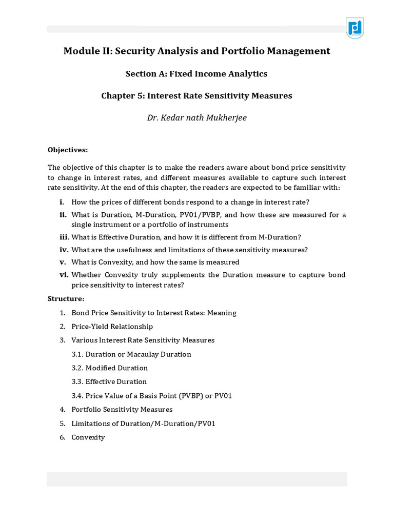 Interest Rate Sensitivity in Bonds | PDF | Bonds (Finance) | Yield Curve
