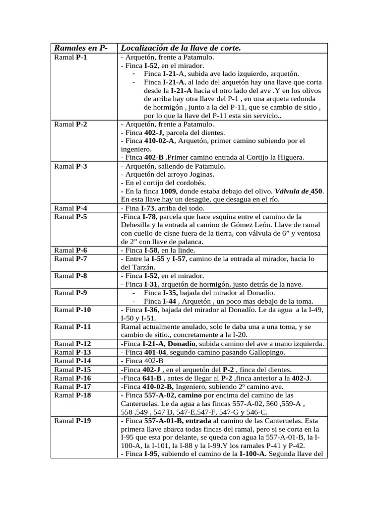 Ramales Terminacion en P | PDF