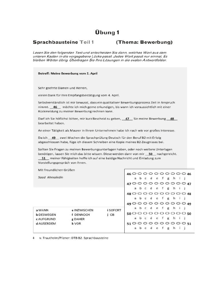 Sprachbausteine DTB B2 | PDF