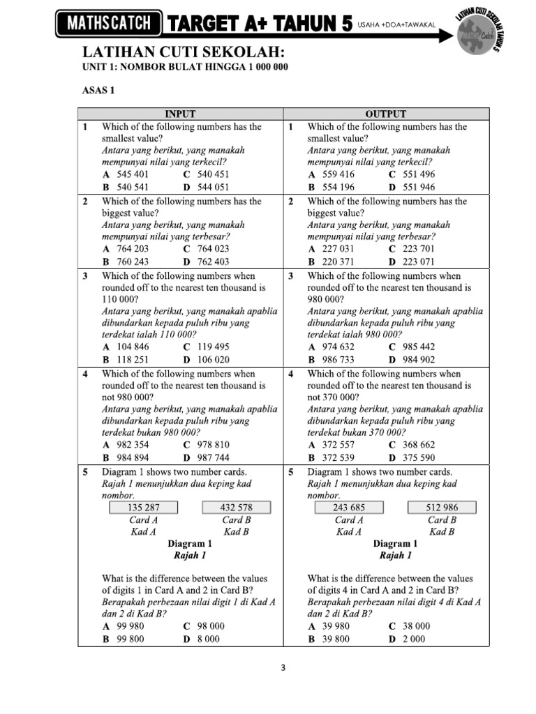 Latihan Tuition Cikgu Harith Minggu 3 (Math0 | PDF