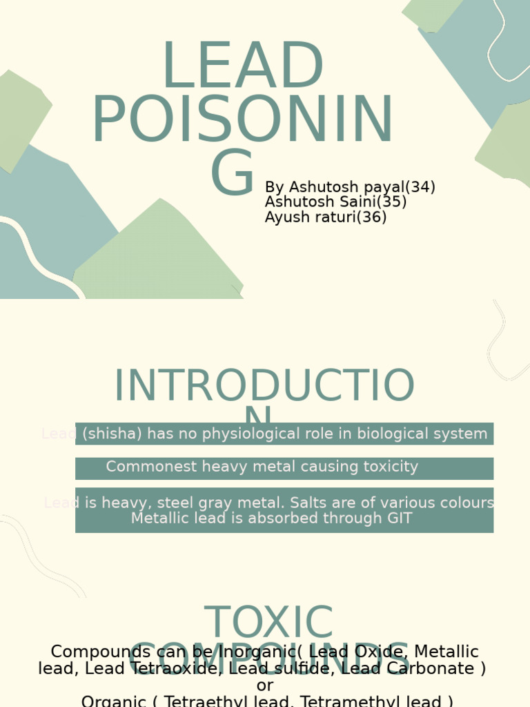Lead Poisoning Final | PDF | Lead | Kidney