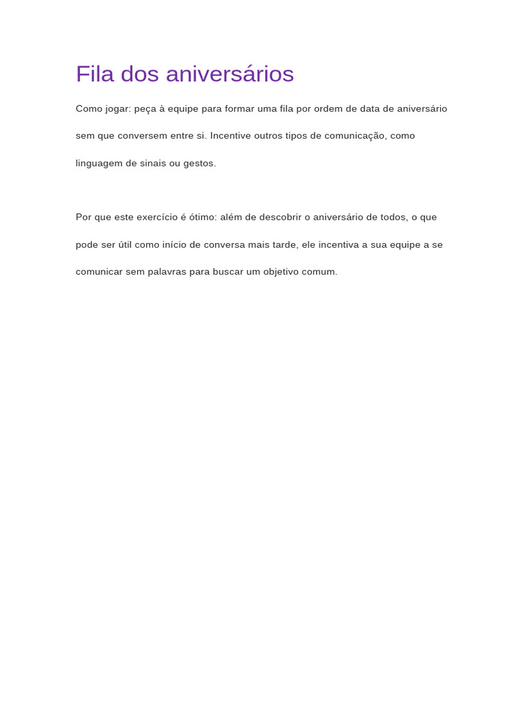Exercício de Fila dos Aniversários | PDF