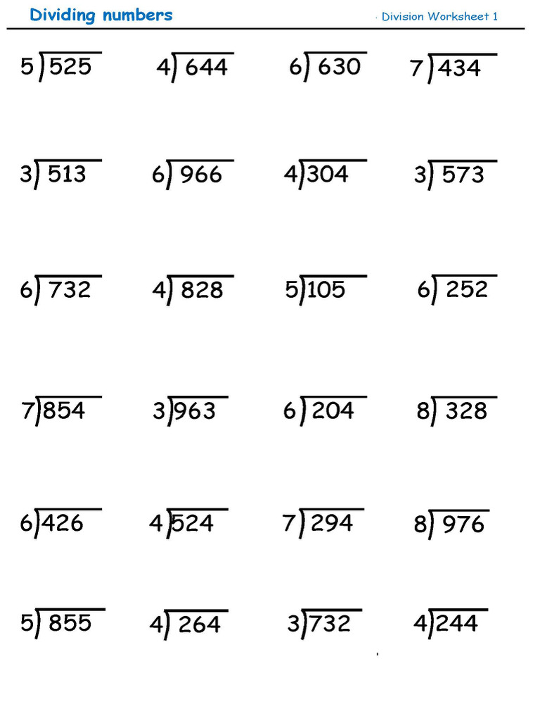 Grade 3 Division Worksheets | PDF